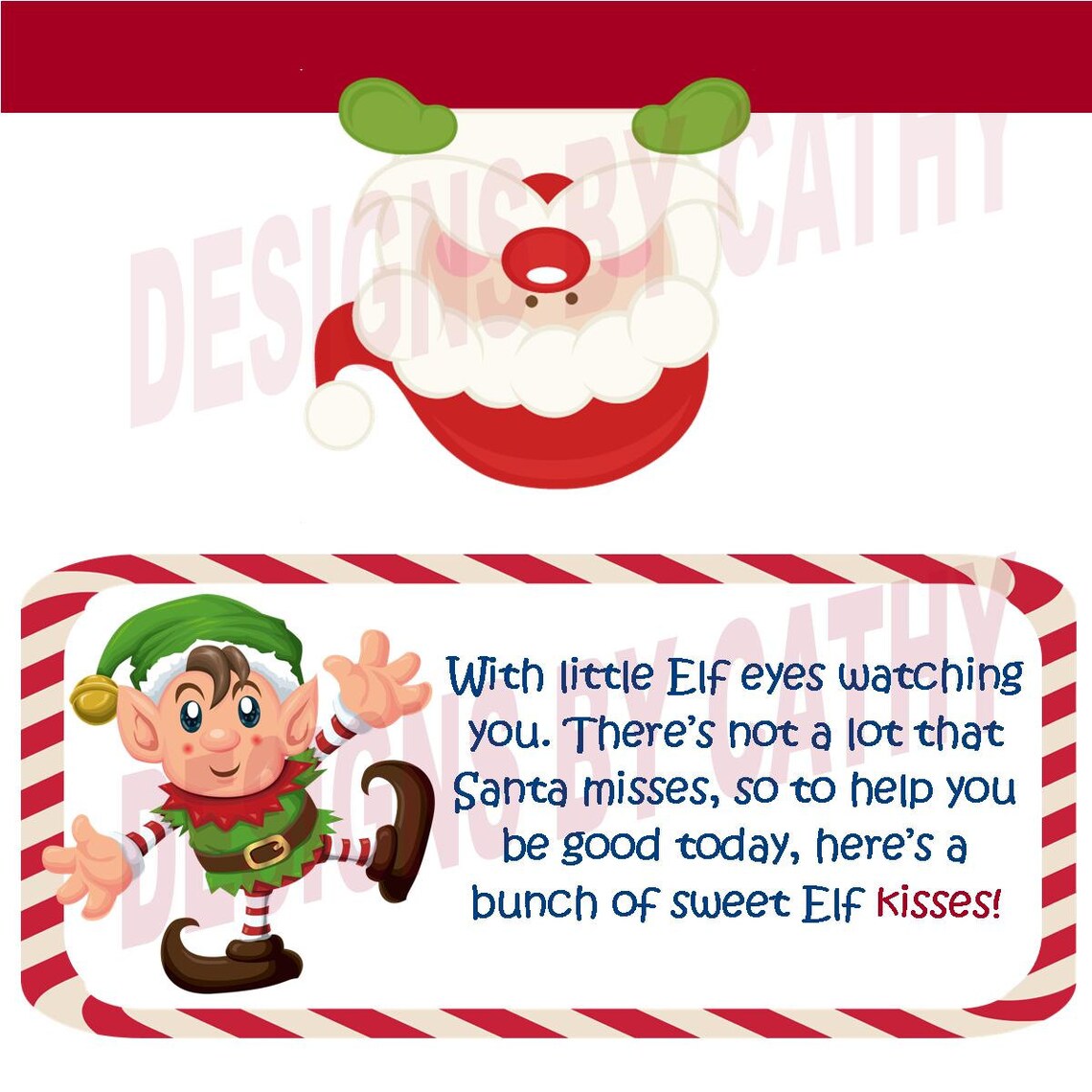 Elf Kisses Goody Bags Bag Toppers - Etsy