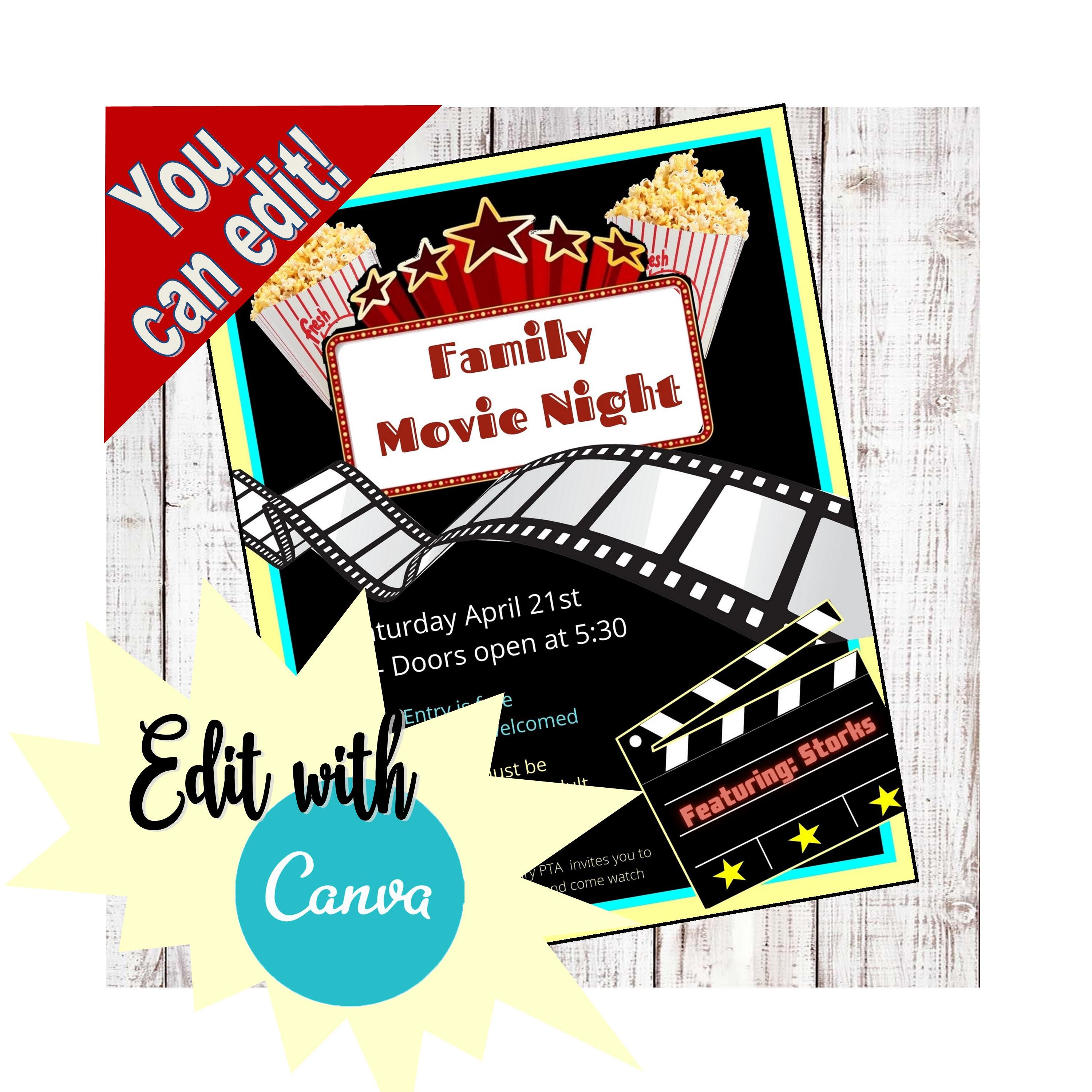 Family Movie Night School PTA Event Flyer - Etsy