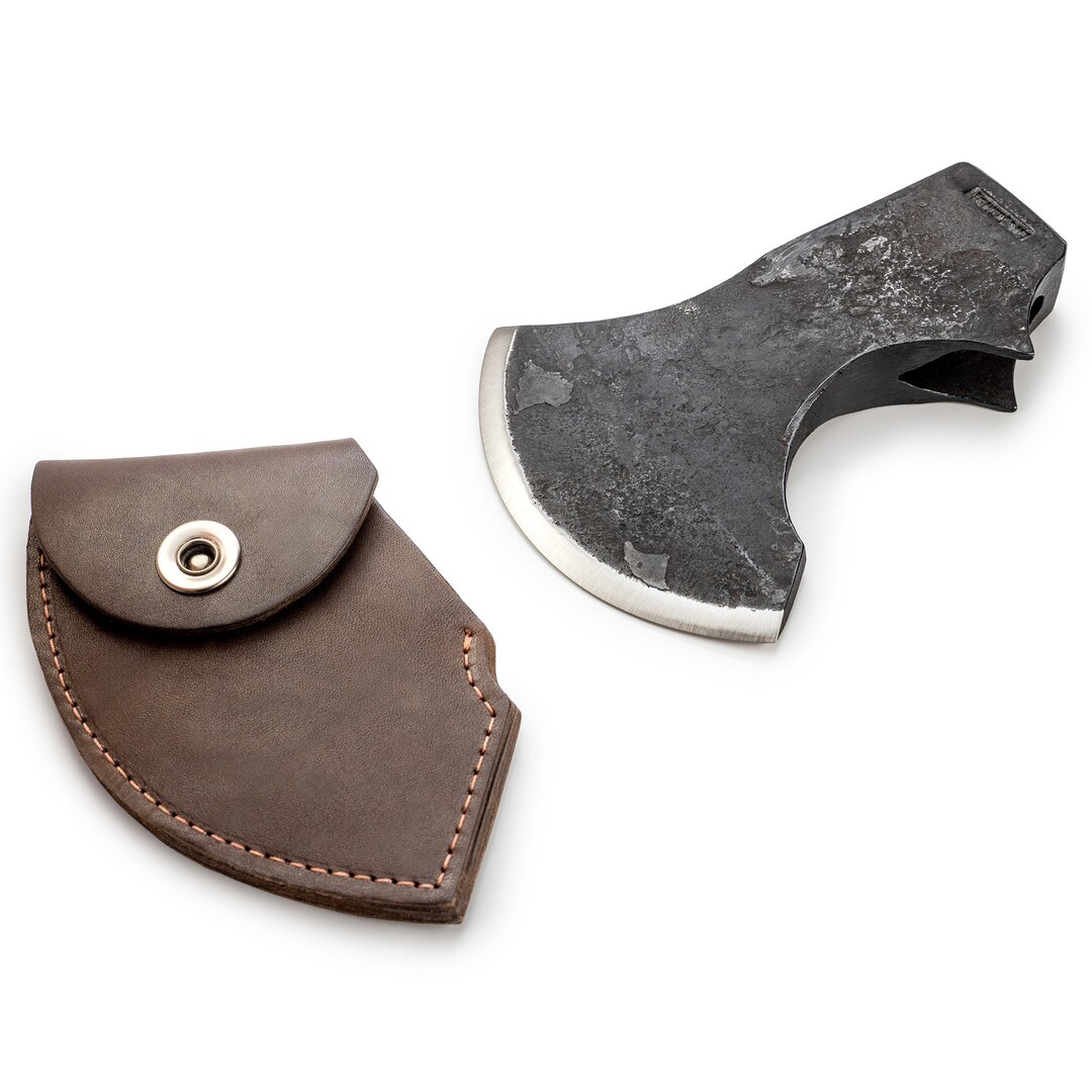 Hand-forged Axe Head With Leather Sheath Beavercraft Ax3_head - Etsy