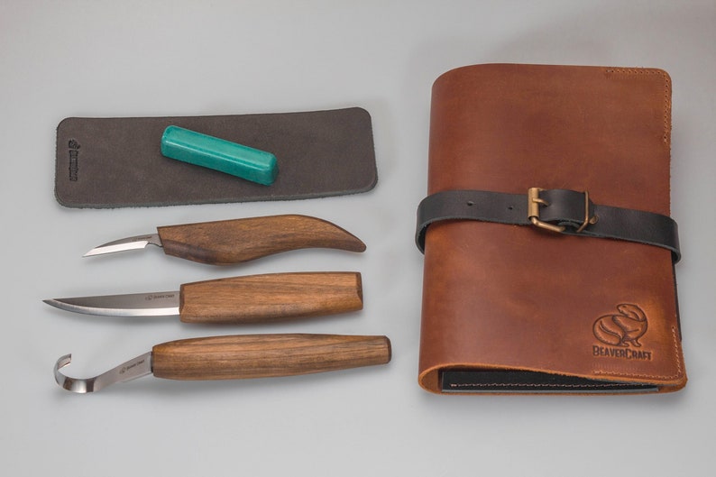 Deluxe Spoon Carving Set With Walnut Handles Beavercraft S13X - Etsy