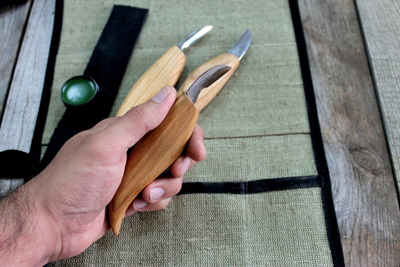 Chip Carving Knives Set Woodcarving Tools 3 Basic Knives | Etsy