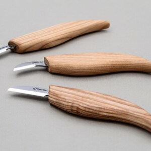 Chip Carving Knives Set Woodcarving Tools 3 Basic Knives Leather Strop ...