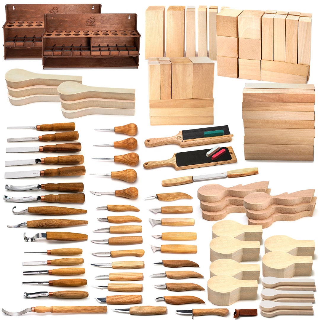 All-In-One Extended Wood Carving Set of Knives, Chisels, and Gouges ...