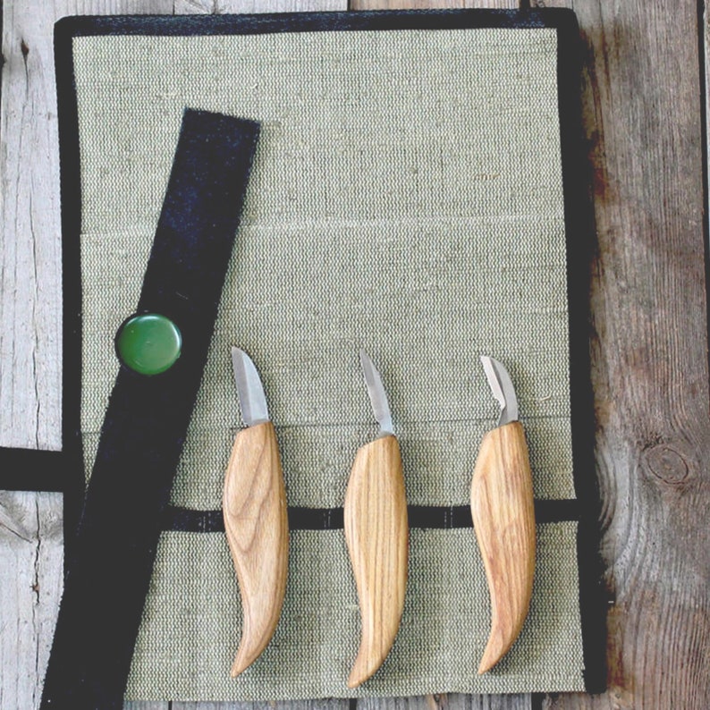 Chip Carving Knives Set Woodcarving Tools 3 Basic Knives | Etsy