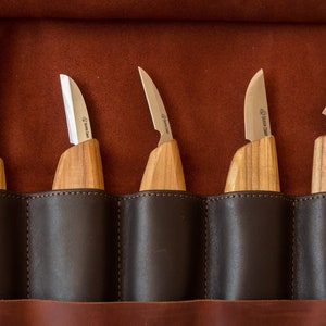 Leather Tool Roll for Wood Carving Tools Genuine Leather Tool Roll ...