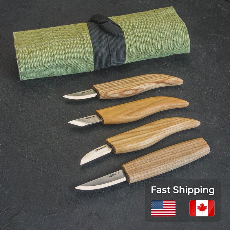 Basic Knives Set of 4 Knives Woodcarving Knives Wood Carving - Etsy