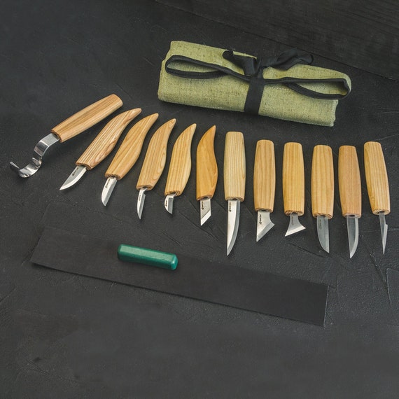 Wood Carving Set of 12 Knives in Tool Roll BEST SET of Woodcarving Tools Gift Set of Carving Knives Wood Carving Tools Beavercraft S10 Etsy Australia