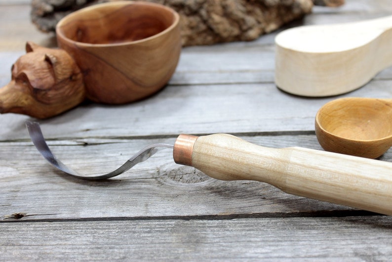 Spoon carving knife large spoon knive hook knife spoon knife | Etsy