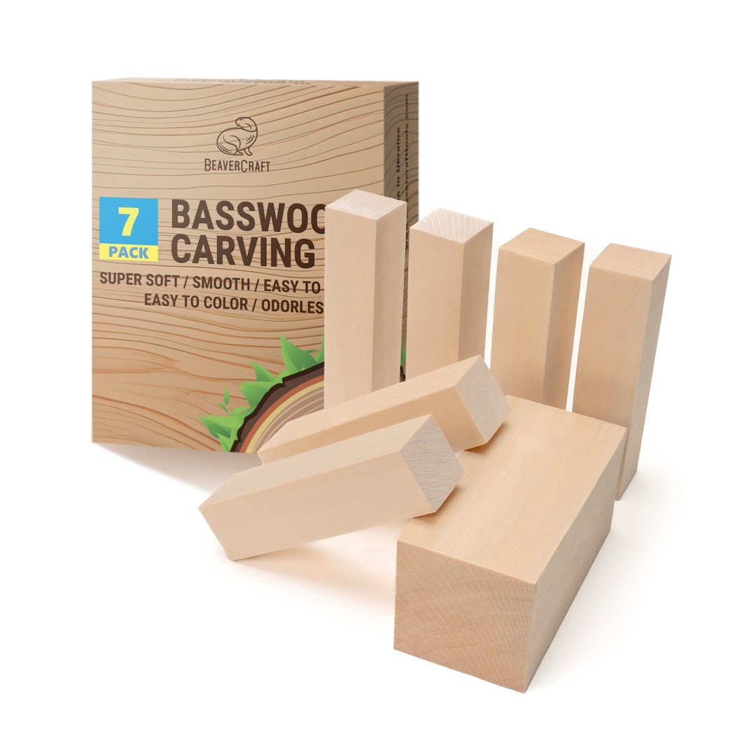Set of Basswood Carving Blocks Beavercraft BW7 - Etsy