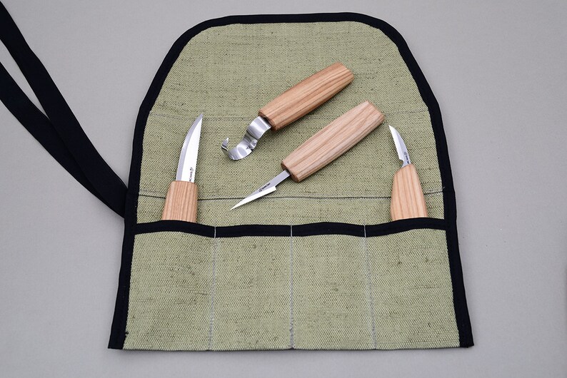 Spoon Carving Set of 4 Knives in Tool Roll Wood Carving Knives | Etsy