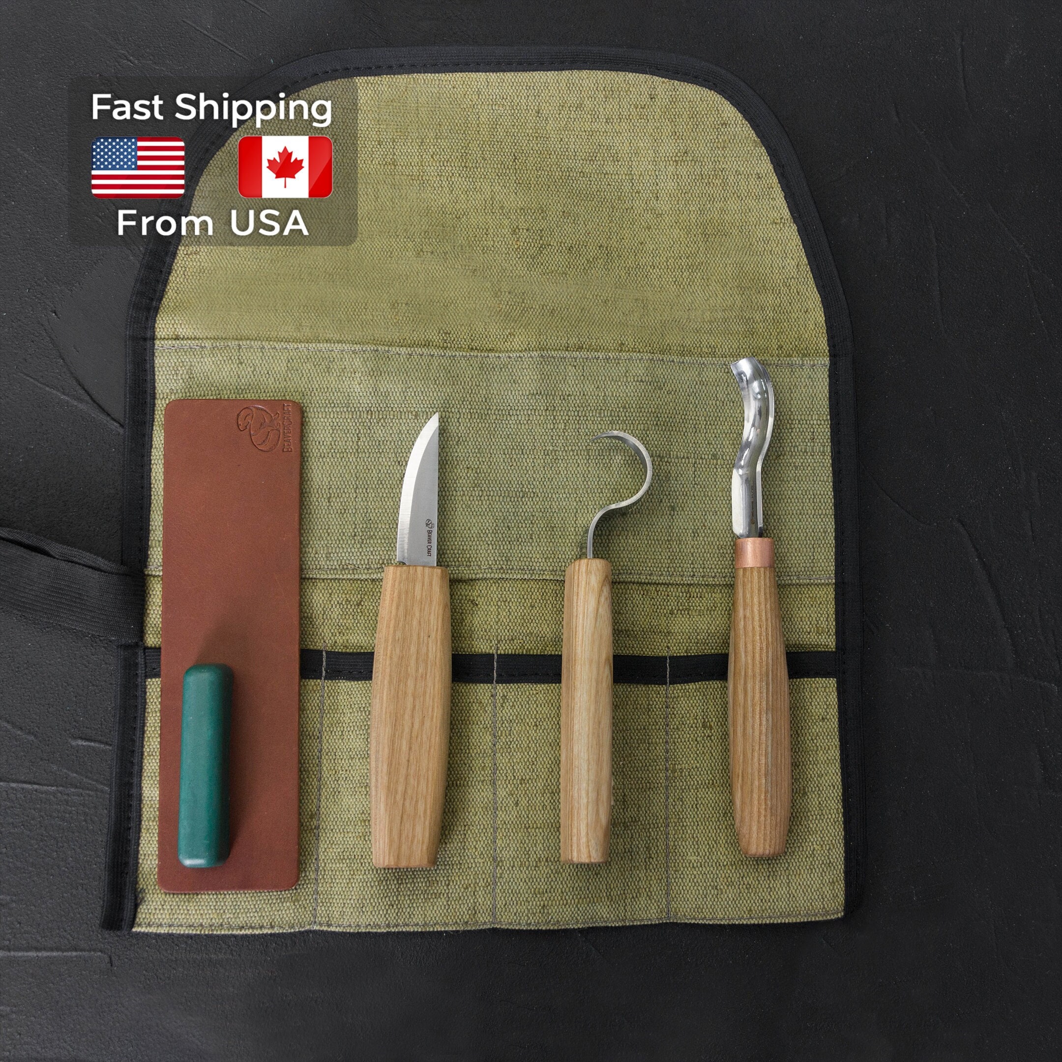 Spoon Carving Kit Wood Carving Tools With Leather Strop - Etsy