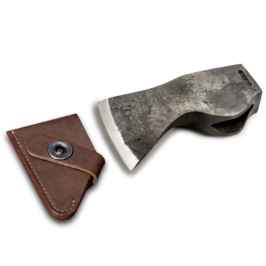 Hand-forged Axe Hatchet Head With Leather Sheath Beavercraft Ax1_head ...