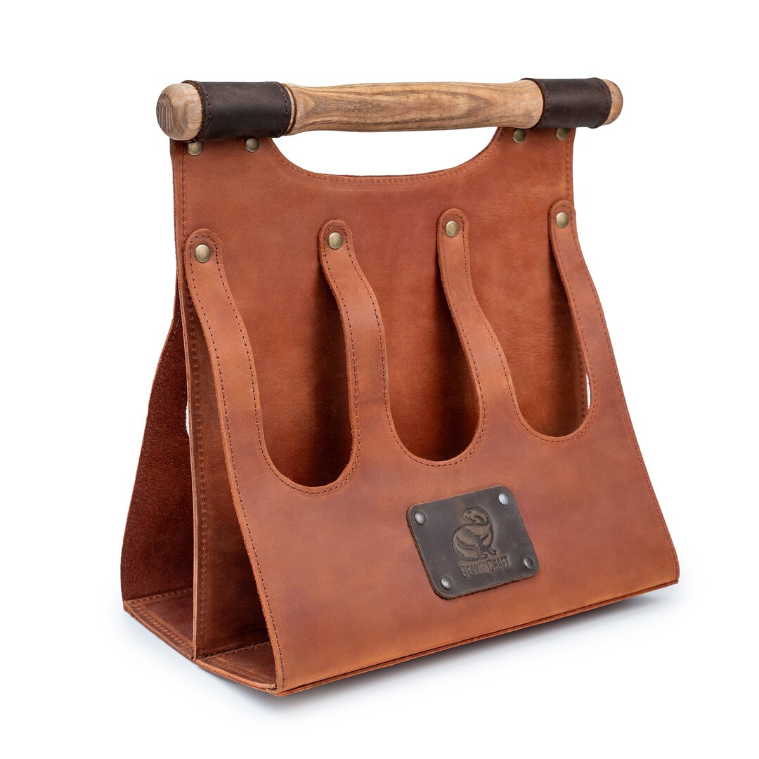 LC_BH6 Leather Beer Carrier 6-pack Bottle Caddy Beavercraft - Etsy