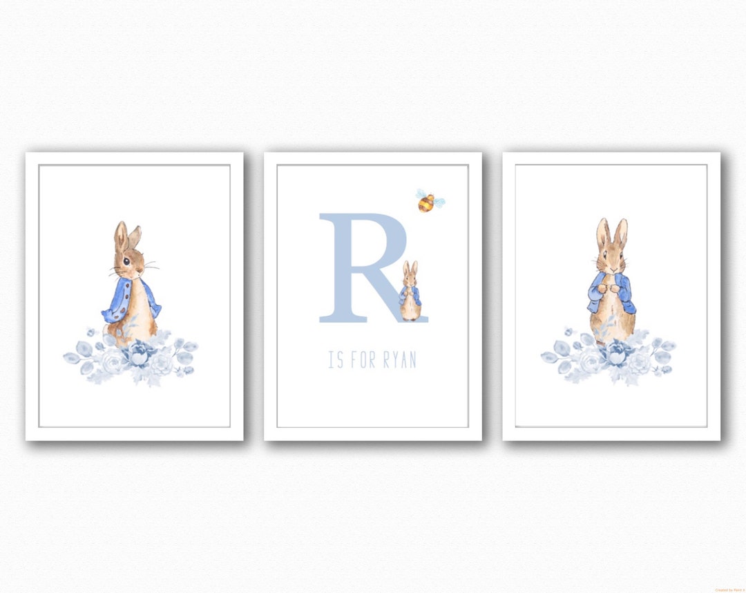 Peter Rabbit Inspired Trio Set of Prints | Boy | UNFRAMED | Nursery ...