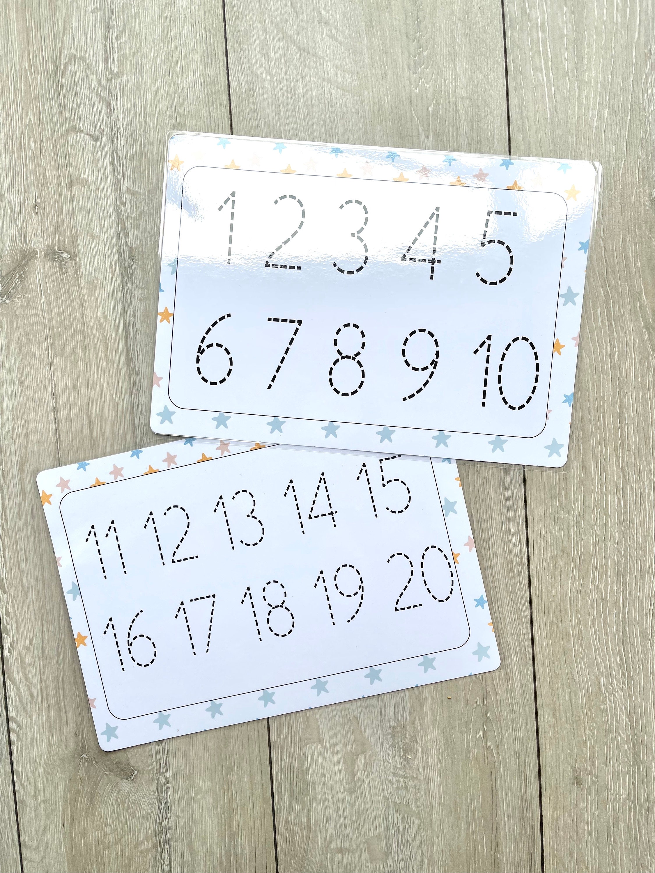 Number Tracing Worksheet: Laminated, Wipeable, Numbers 1-20 - Etsy