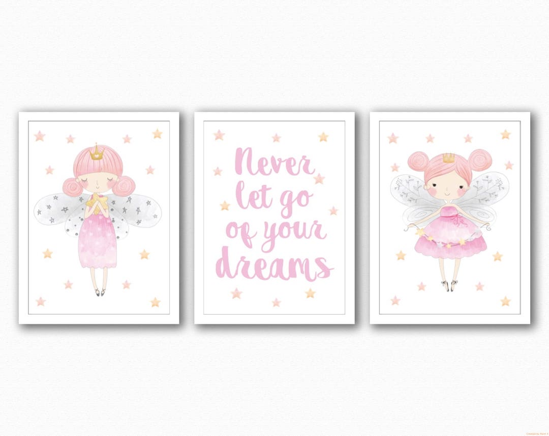 Fairy Girl Prints: Nursery Bedroom Decor, Set of 3 - Etsy