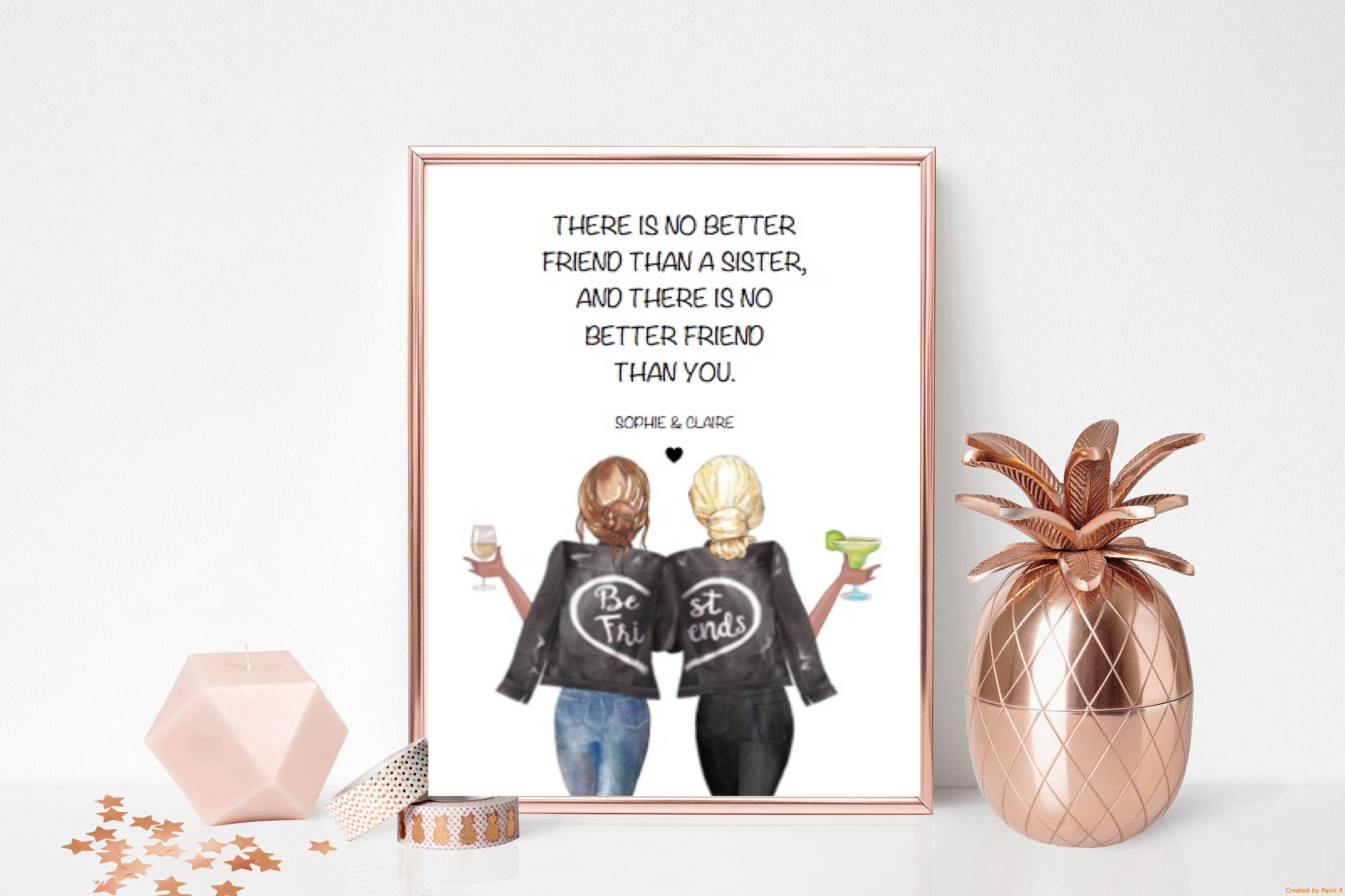 Personalised Sister Gift Print | Christmas | Customisable - Portrait ...