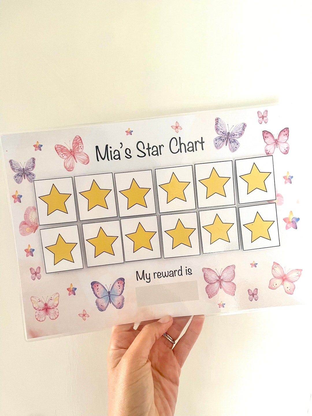 Personalised Butterfly Reward Chart: Laminated Behavior Tracker - Etsy UK