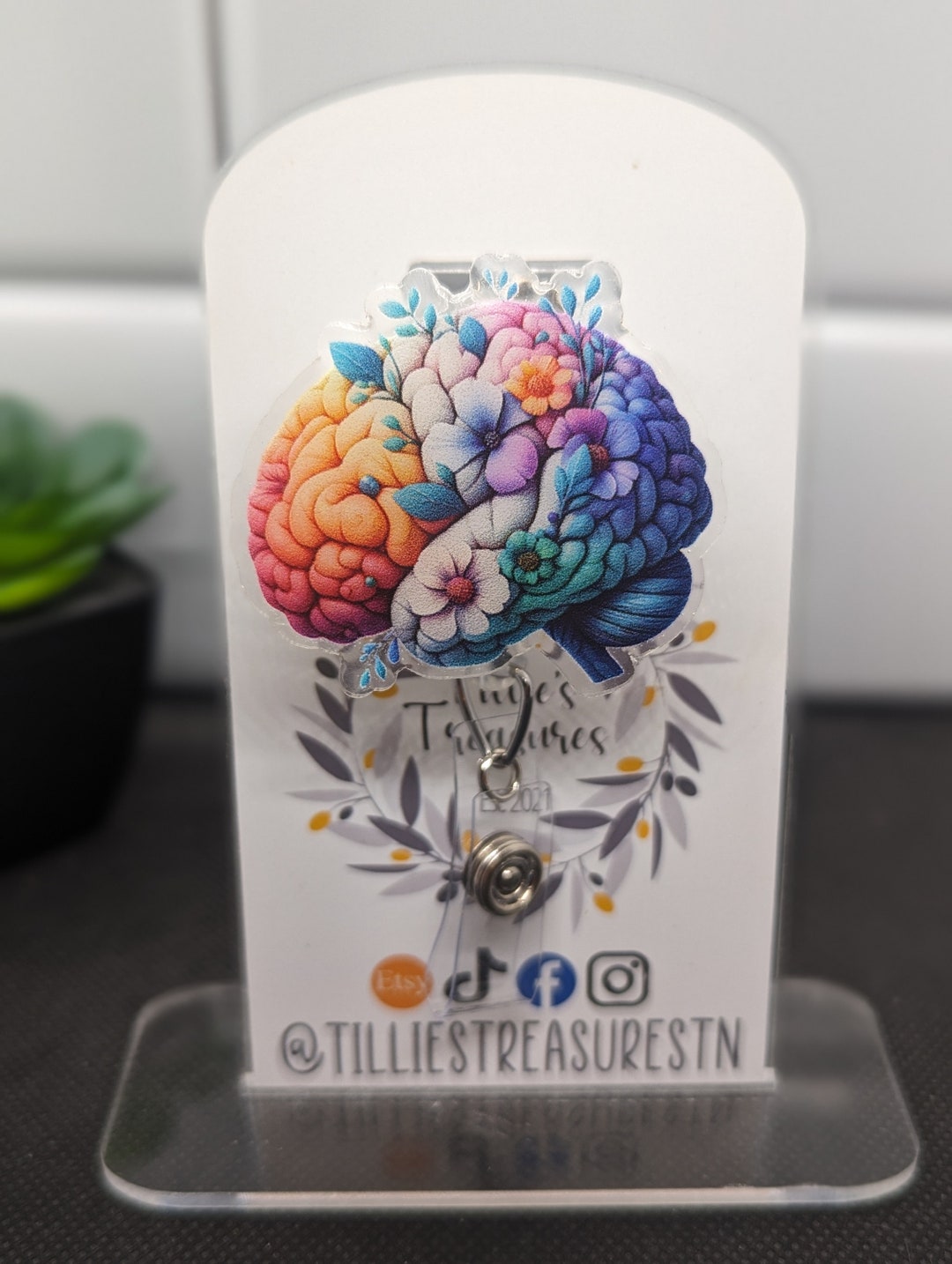 Neuro Brain Badge Reel, Anatomical Brain Badge Reel, Resin Badge Reel ...