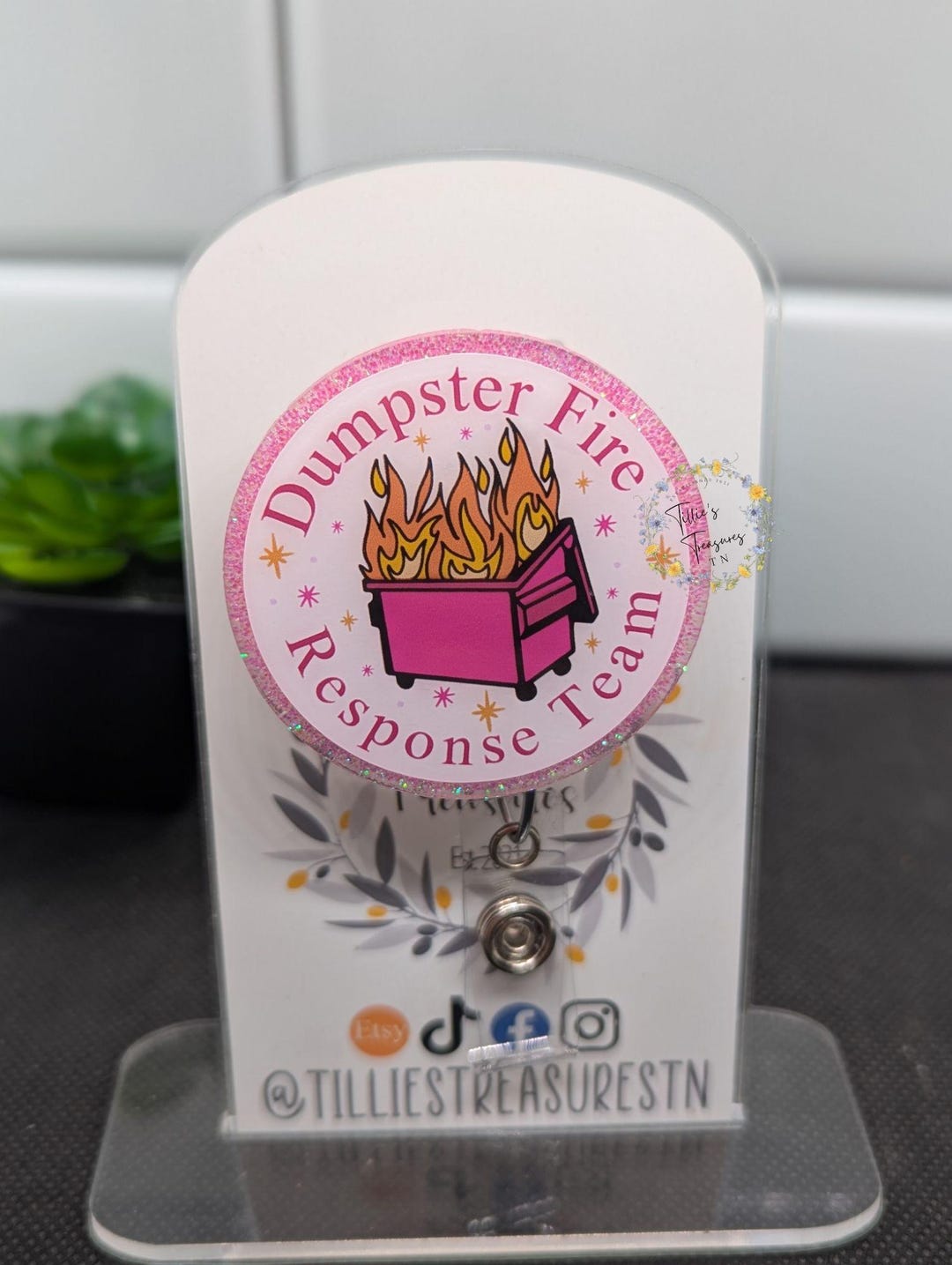 Dumpster Fire Response Team Funny Badge Reel: Interchangeable Nursing ...