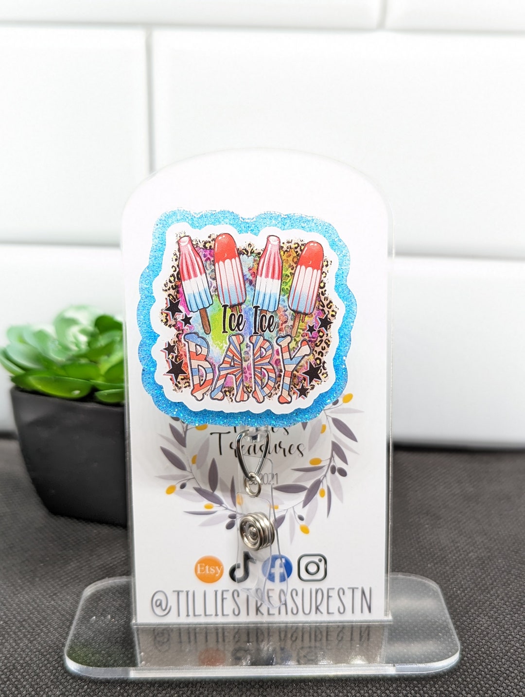 Popsicle Fourth of July Resin Badge Reel, 4th of July Badge Reel ...