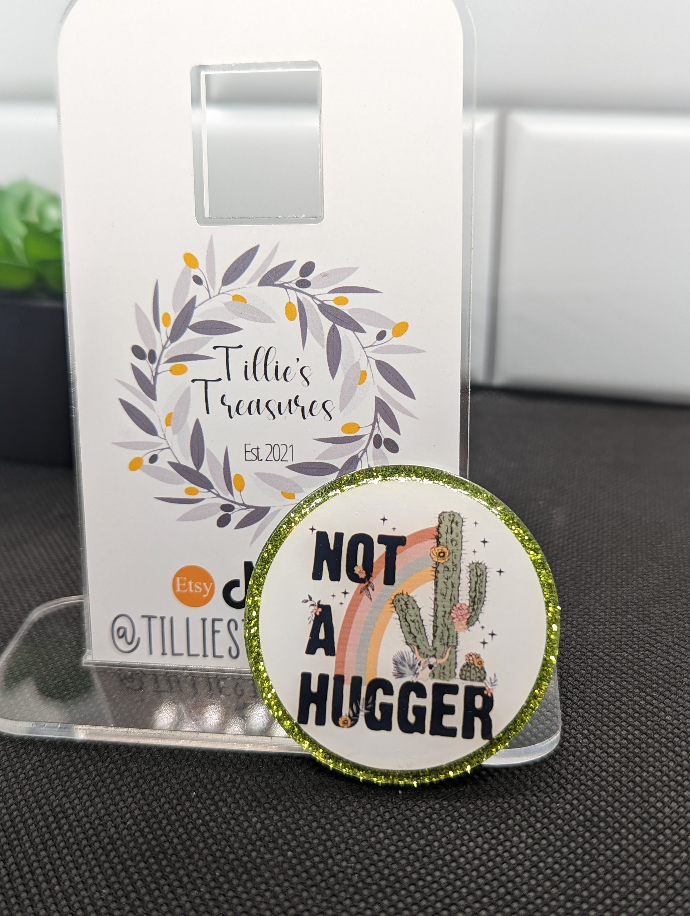 Not a Hugger Resin Badge Reel: Funny Interchangeable Nurse Badge - Etsy