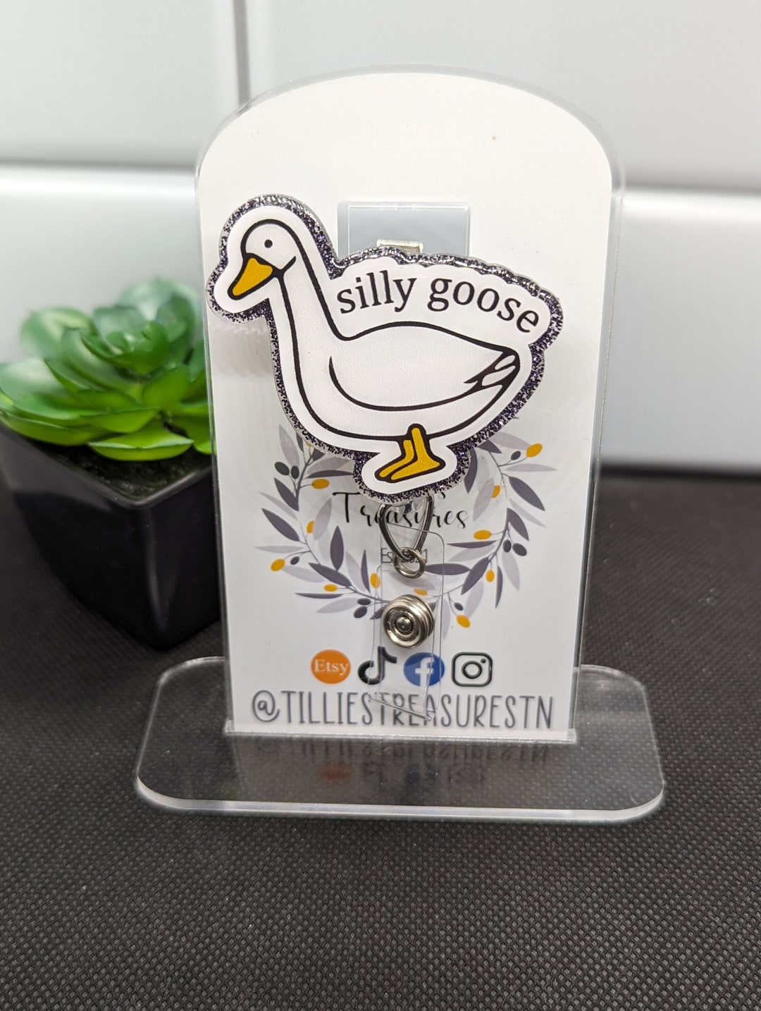 Silly Goose Badge Reel Nursing Badge Reel, Funny Badge Reel ...