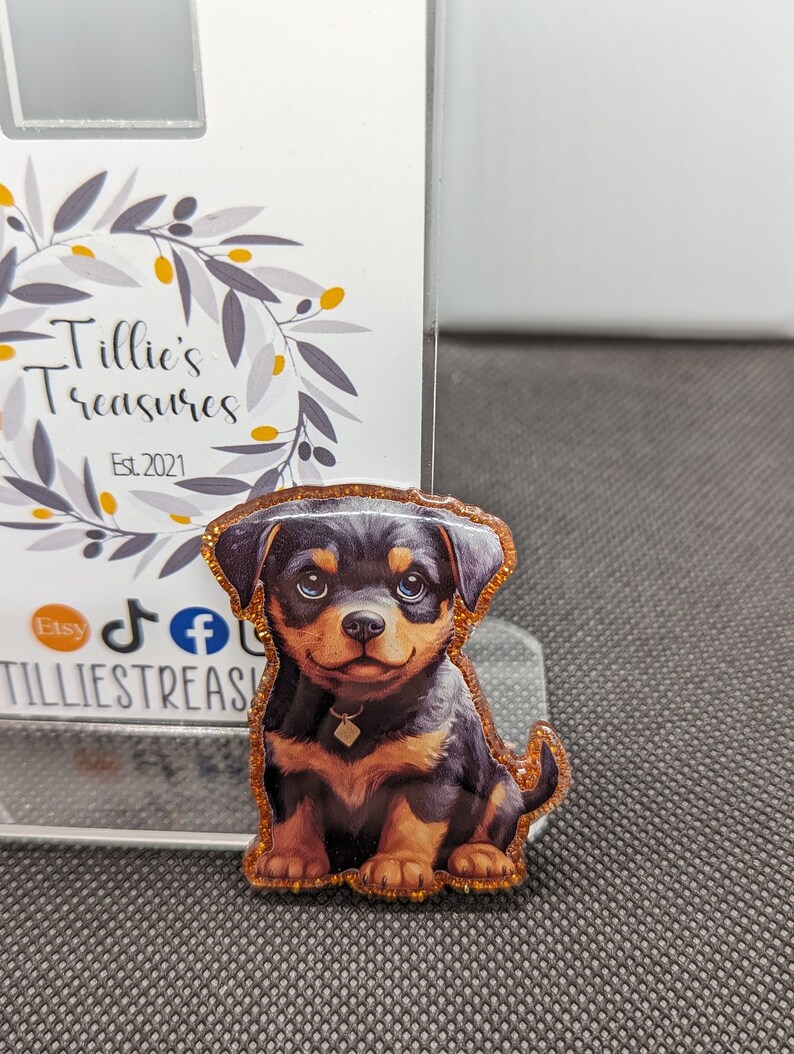 Rottweiler Puppy Badge Reel: Dog Lover Gift - Etsy