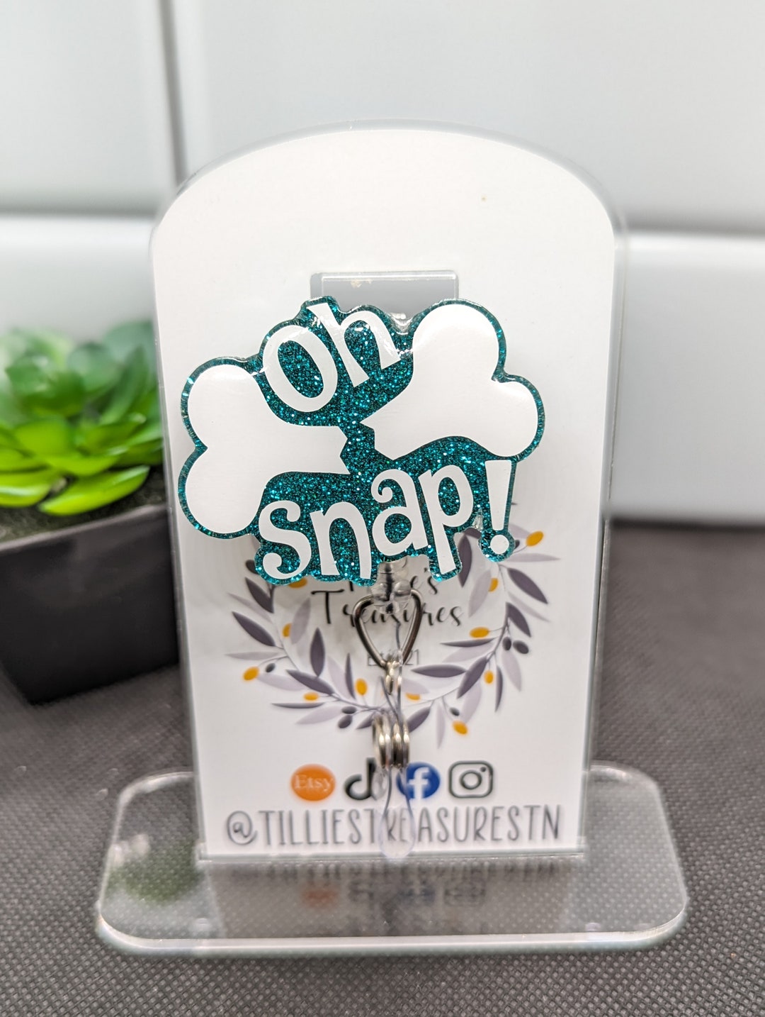 Oh Snap Bone Funny Interchangeable Acrylic Badge Reel UV - Etsy