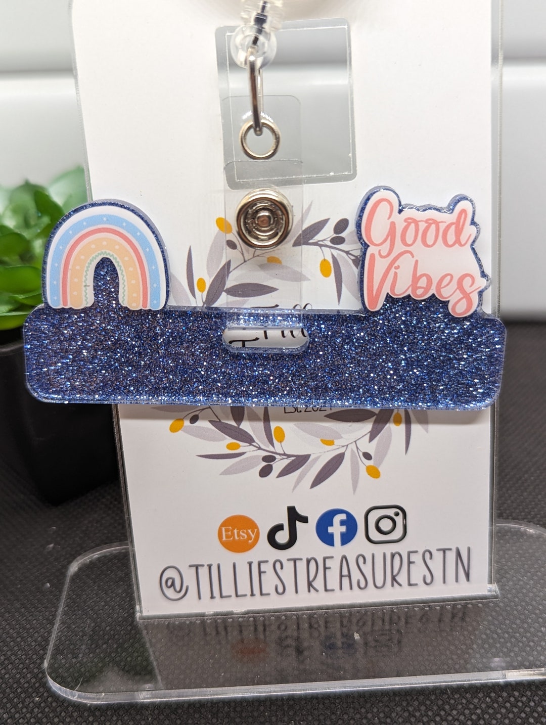 Good Vibes Badge Flair Badge Buddy, Boho Rainbow Badge Flair - Etsy
