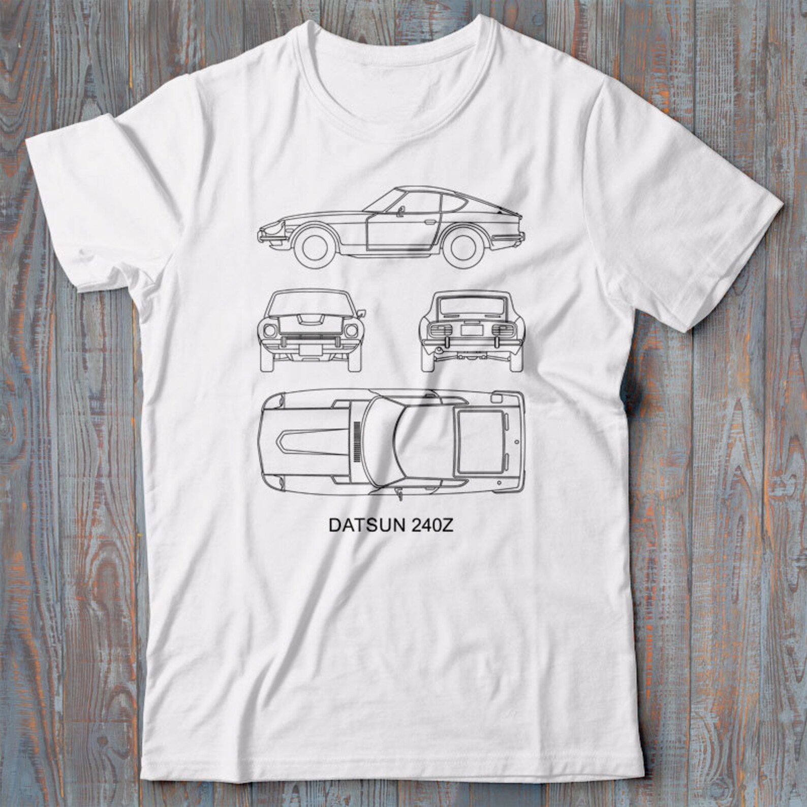 Cool automotive T-shirt Datsun 240Z blueprint JDM Christmas | Etsy