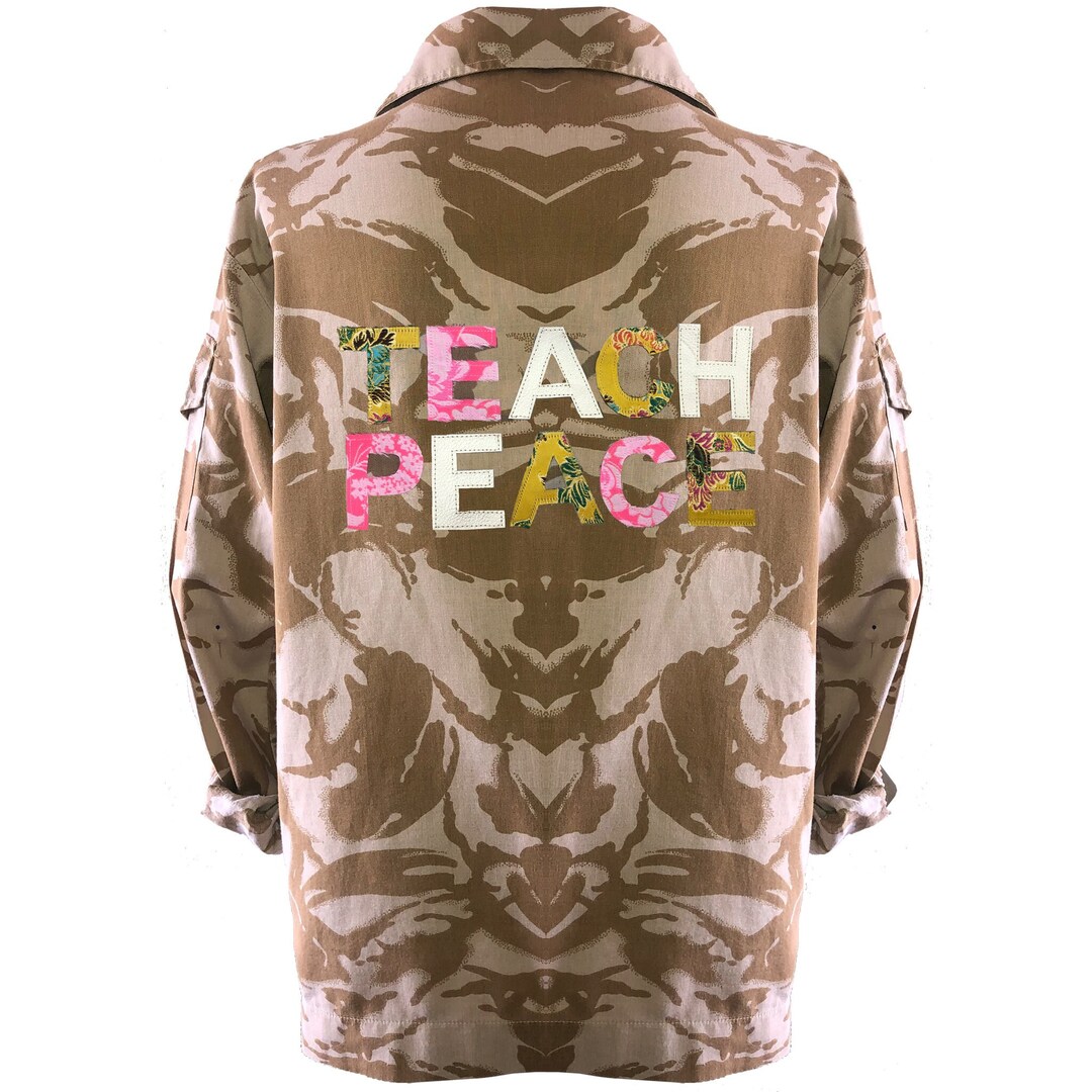 Teach Peace "reworked Army Surplus" Adults Desert Camouflage Shacket - Etsy