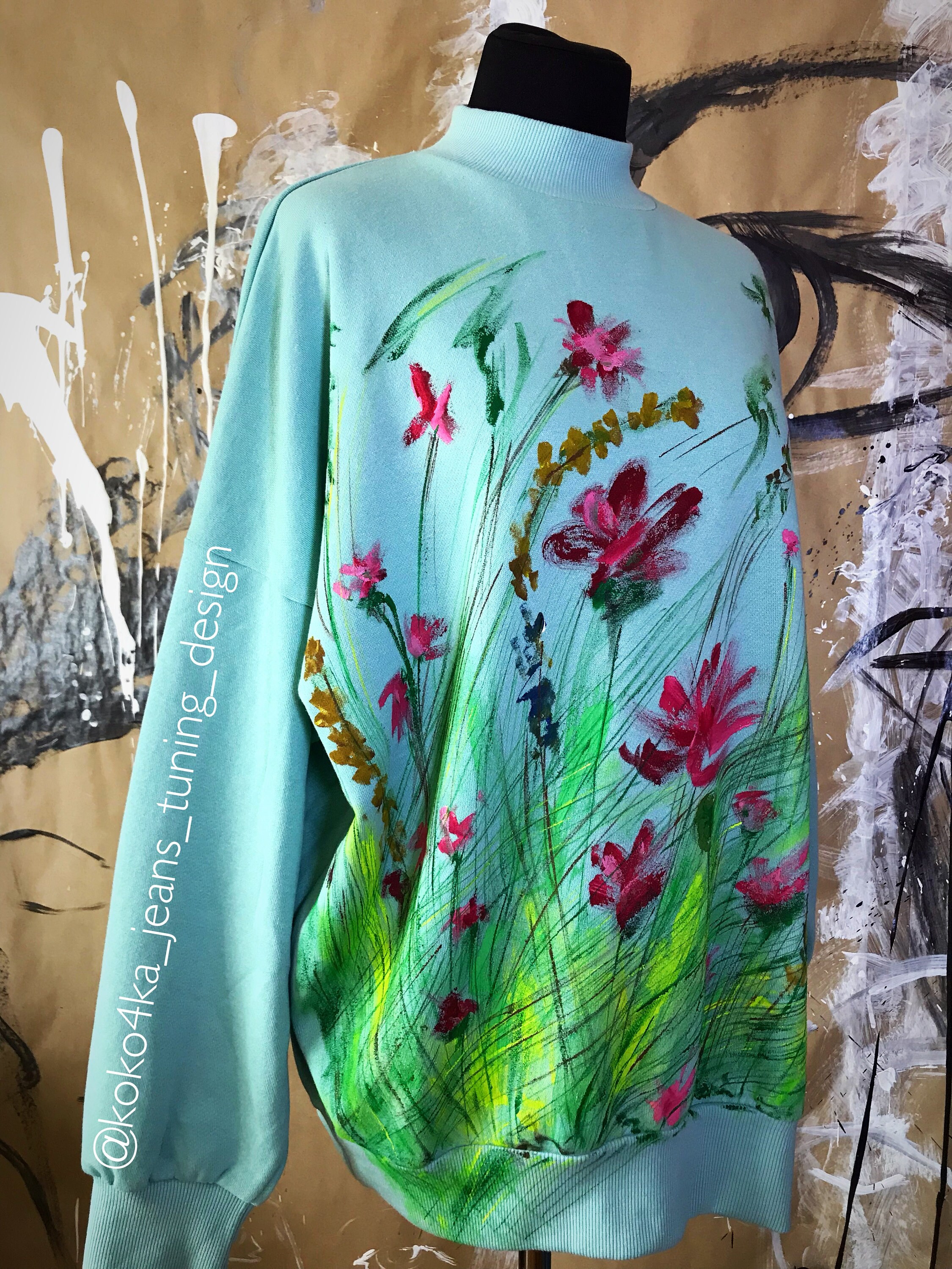 Sweatshirt With Art Work on It Art on Sweatshirt Gift | Etsy