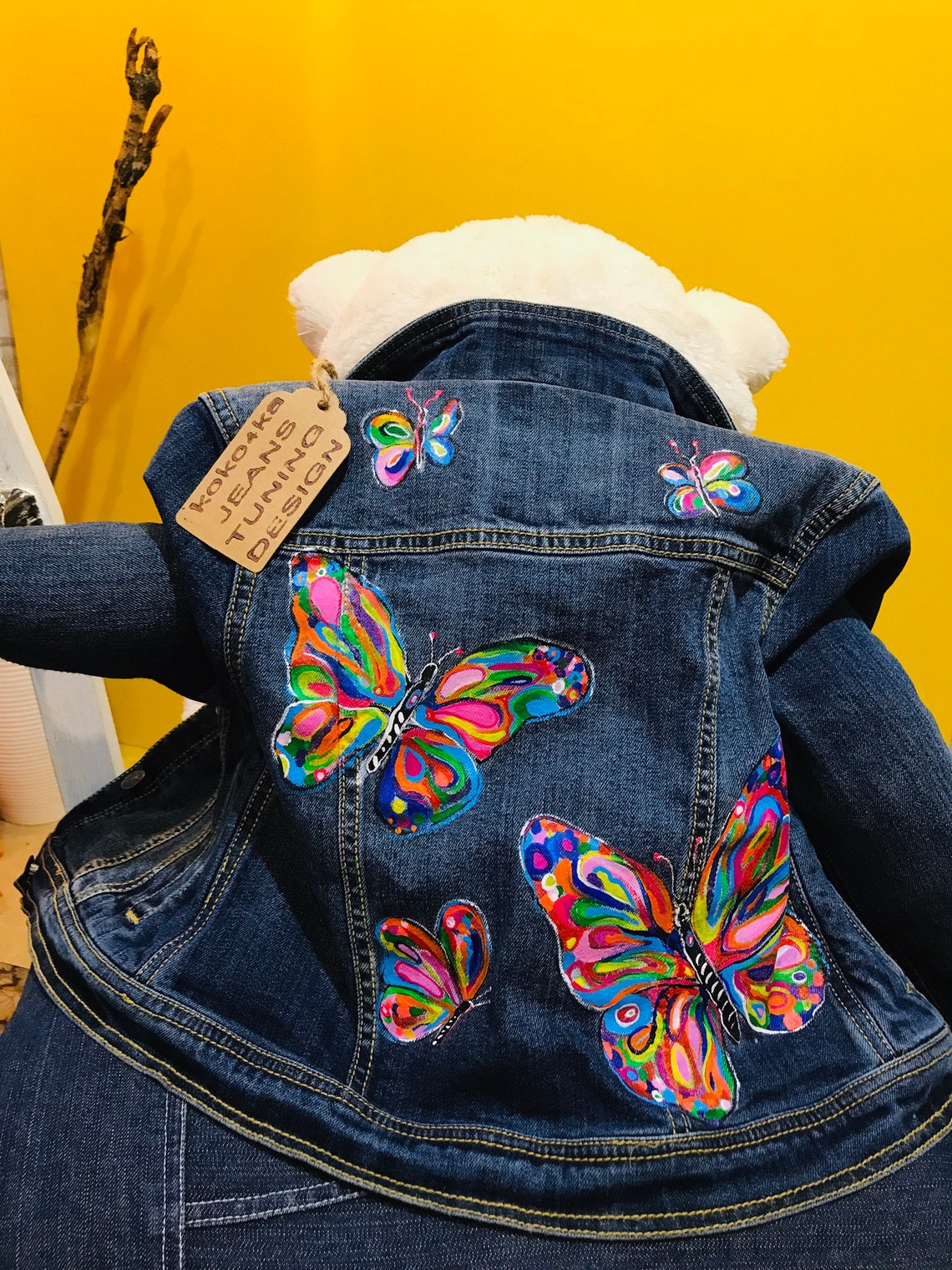 Handpainted Denim Jacket Painting Jacket With Art Work on Art on Denim ...