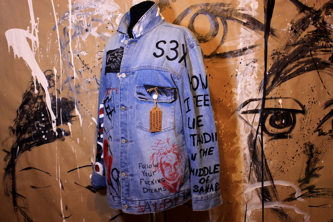 Graffiti jacket jacket coat oversized jacket graffiti | Etsy