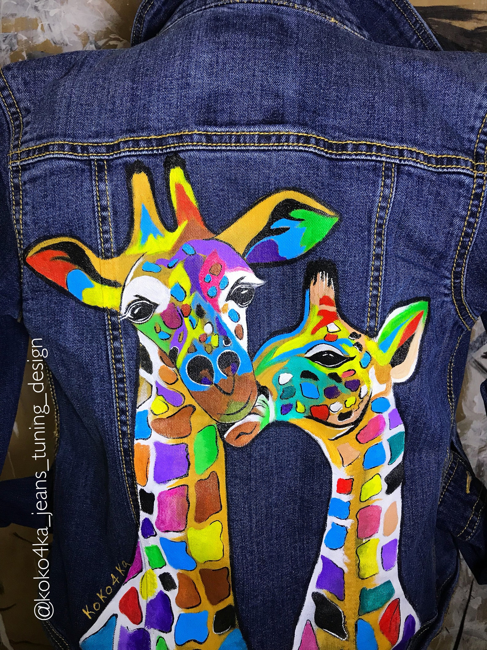 Handpainted Denim Jacket Painting Jacket With Art Work on Art - Etsy