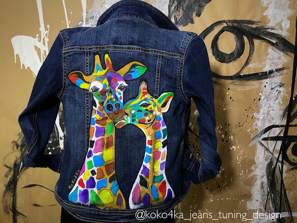 Handpainted Denim Jacket Painting Jacket With Art Work on Art - Etsy