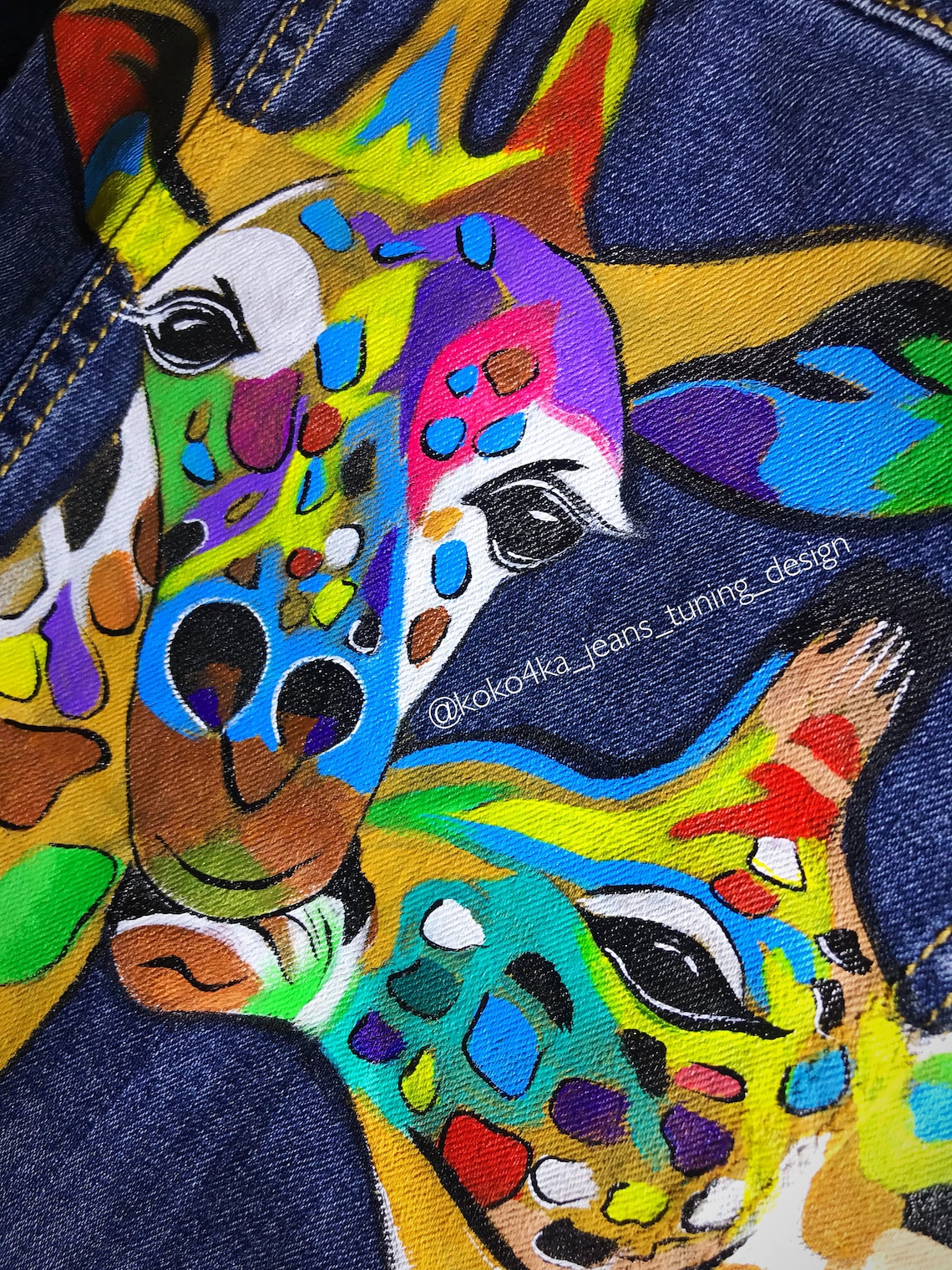 Handpainted Denim Jacket Painting Jacket With Art Work on Art - Etsy