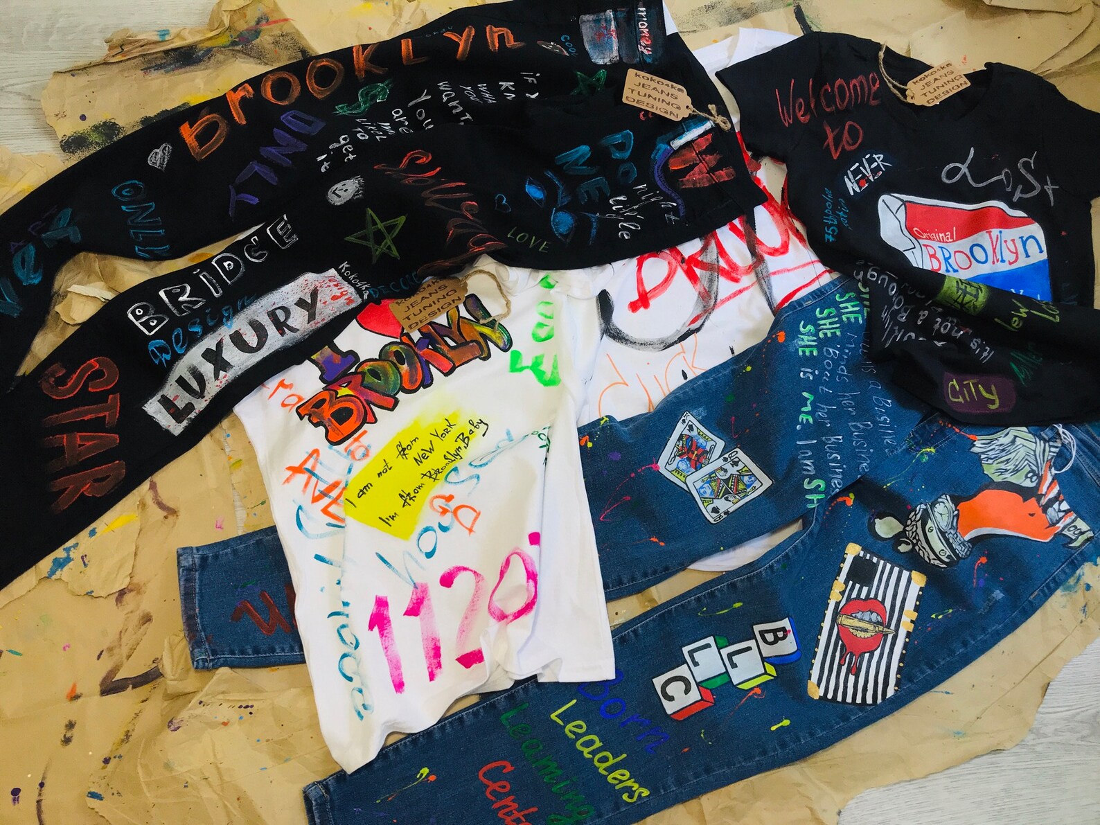 T-shirt graffiti t-shirt pattern shredded t-shirt tunic top | Etsy