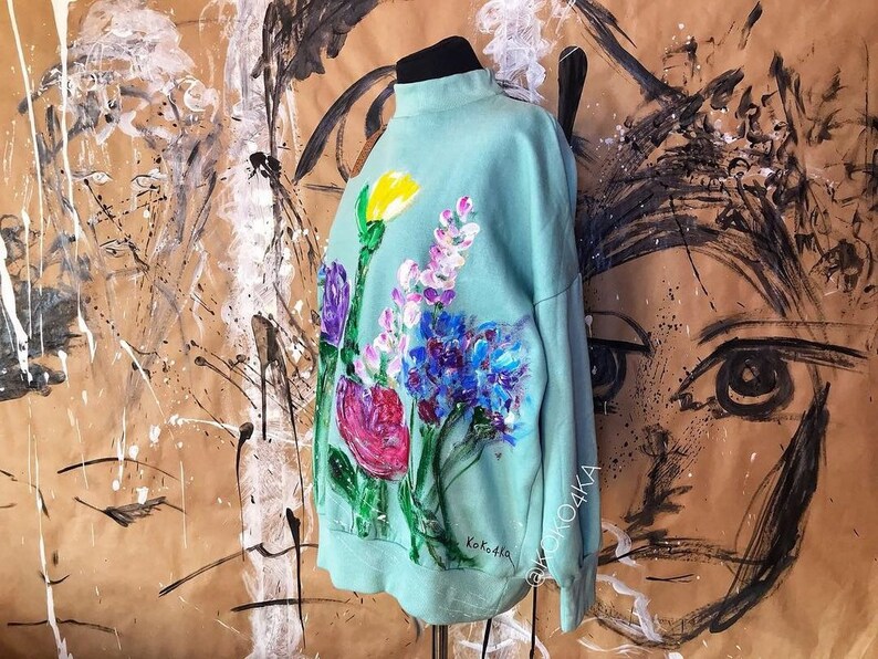 Sweatshirt With Art Work on It Art on Sweatshirt Gift | Etsy