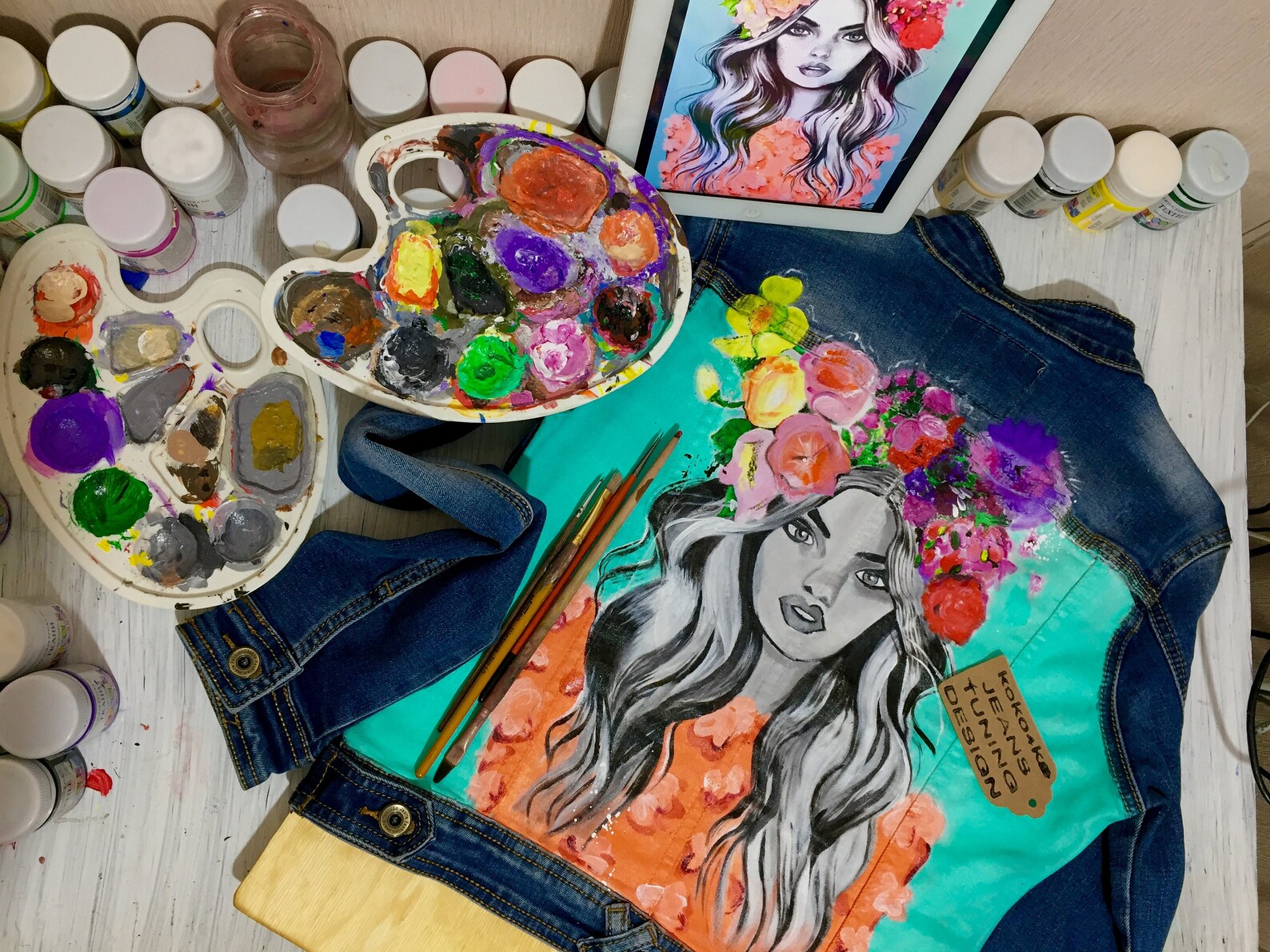 Custom Denim Jacket - Jacket Hand-painted - Unique Denim Clothing ...