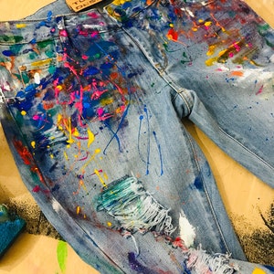 Paint Splatter Jeans Spray Paint Clothing Blots Jeans Spray Paint Paint ...