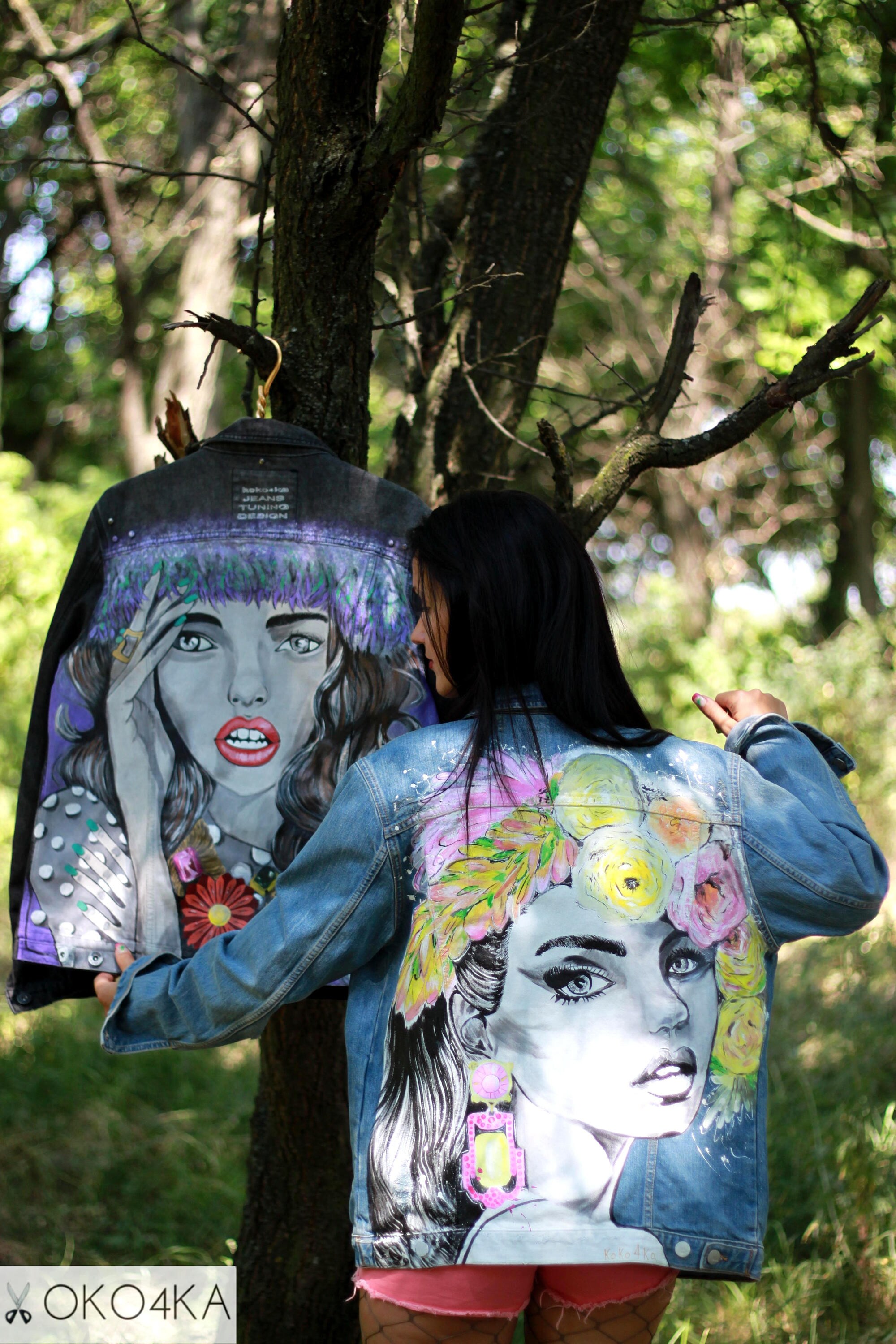 Custom denim jacket jacket hand-painted unique denim | Etsy