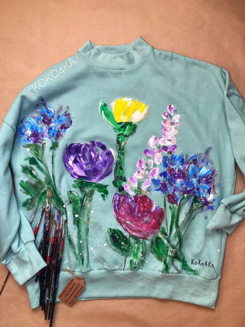 Sweatshirt With Art Work on It Art on Sweatshirt Gift | Etsy