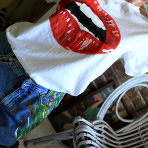 Lips on Clothes Hand-painted Jacket Sexy Lips Lips on T-shirt Lips on ...
