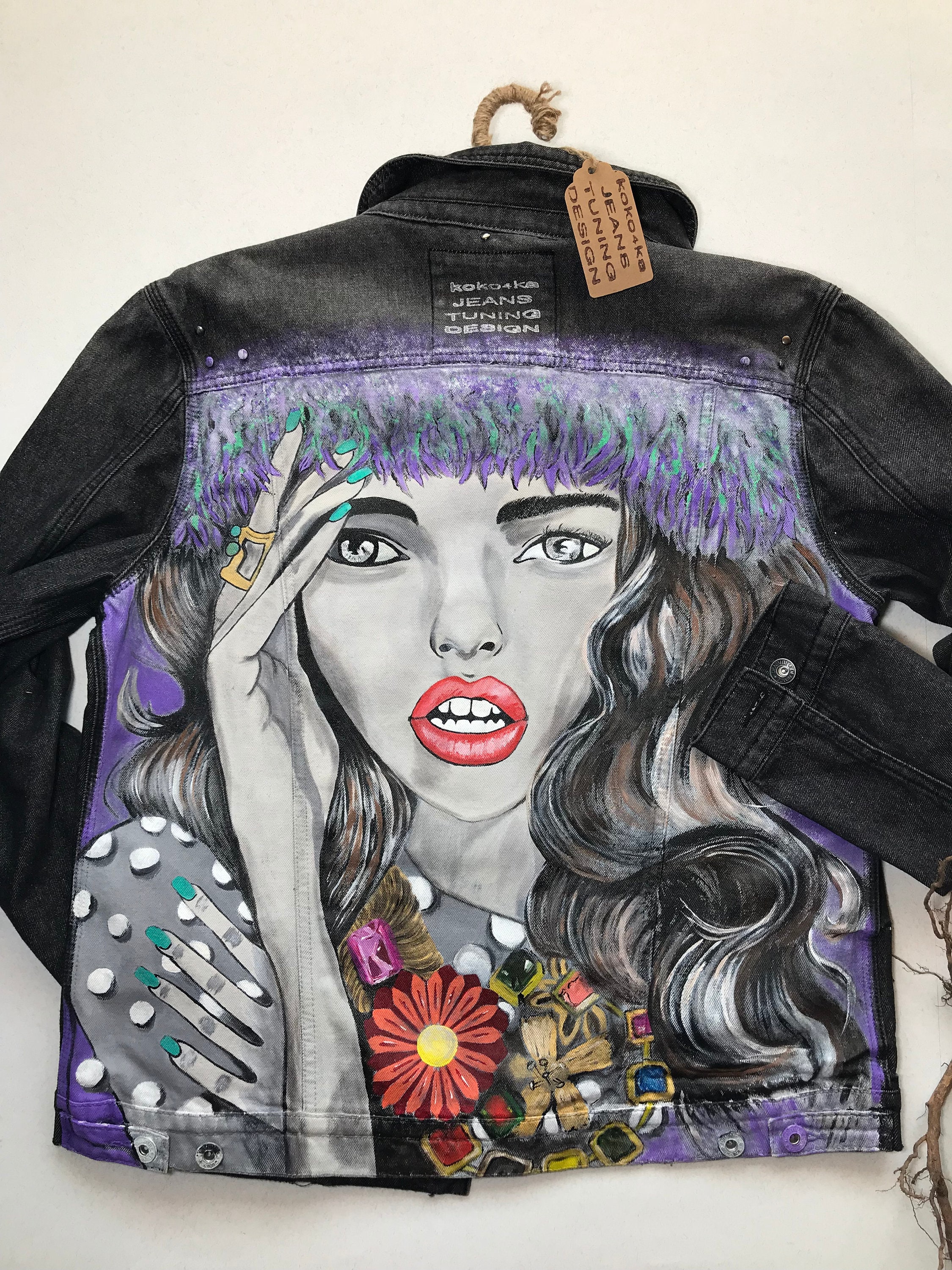 Custom denim jacket jacket hand-painted unique denim | Etsy