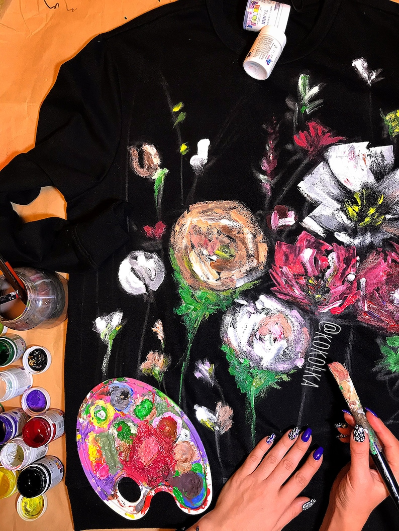 Sweatshirt with art work on Art on sweatshirt Gift excellent | Etsy
