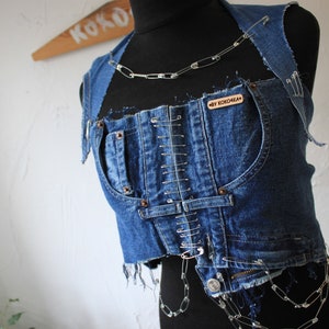 Upcycled Denim Bra Recycled Top Recycled Jeans LEVIS Bra Clothing Women ...