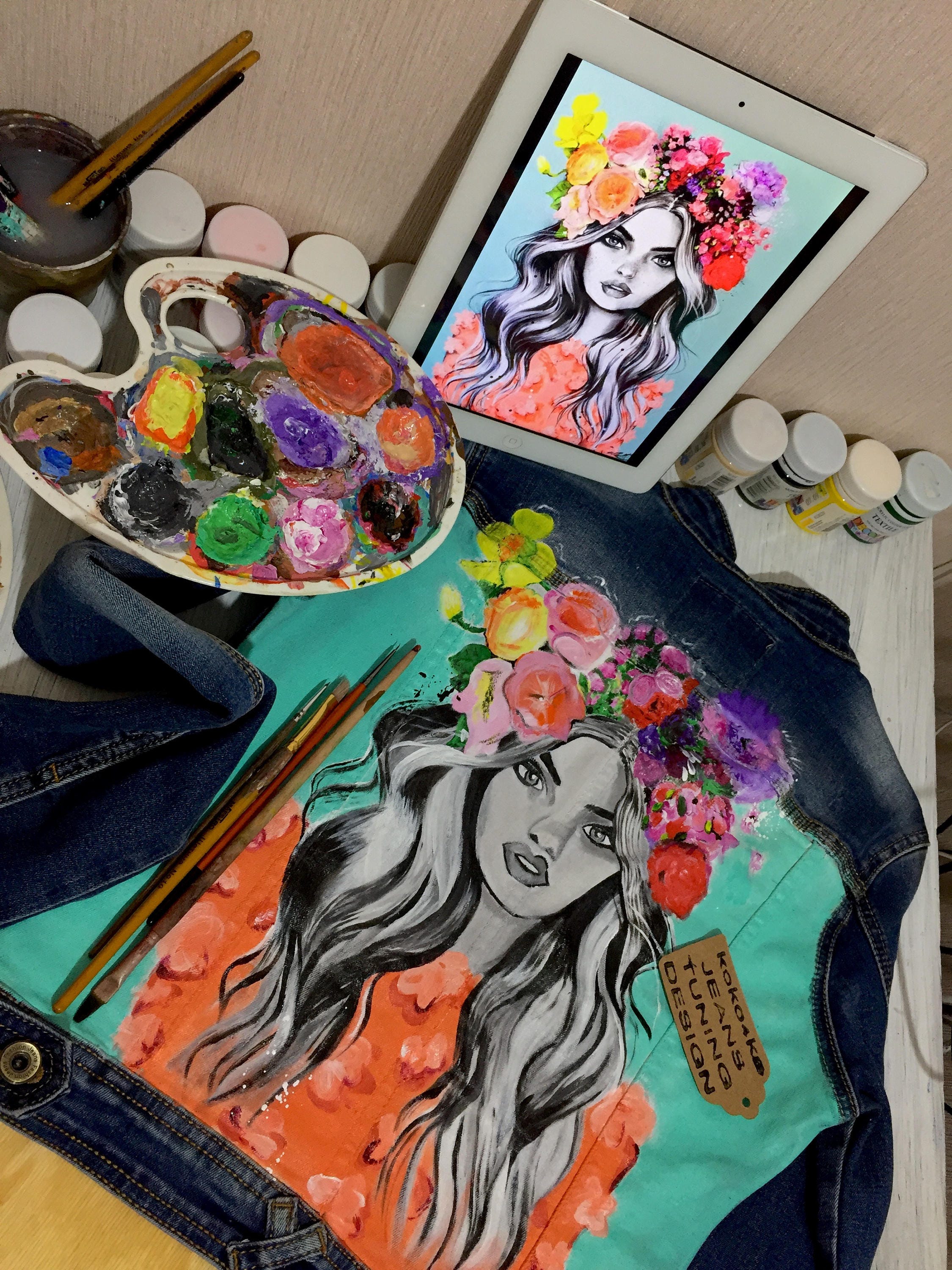 Custom denim jacket jacket hand-painted unique denim | Etsy