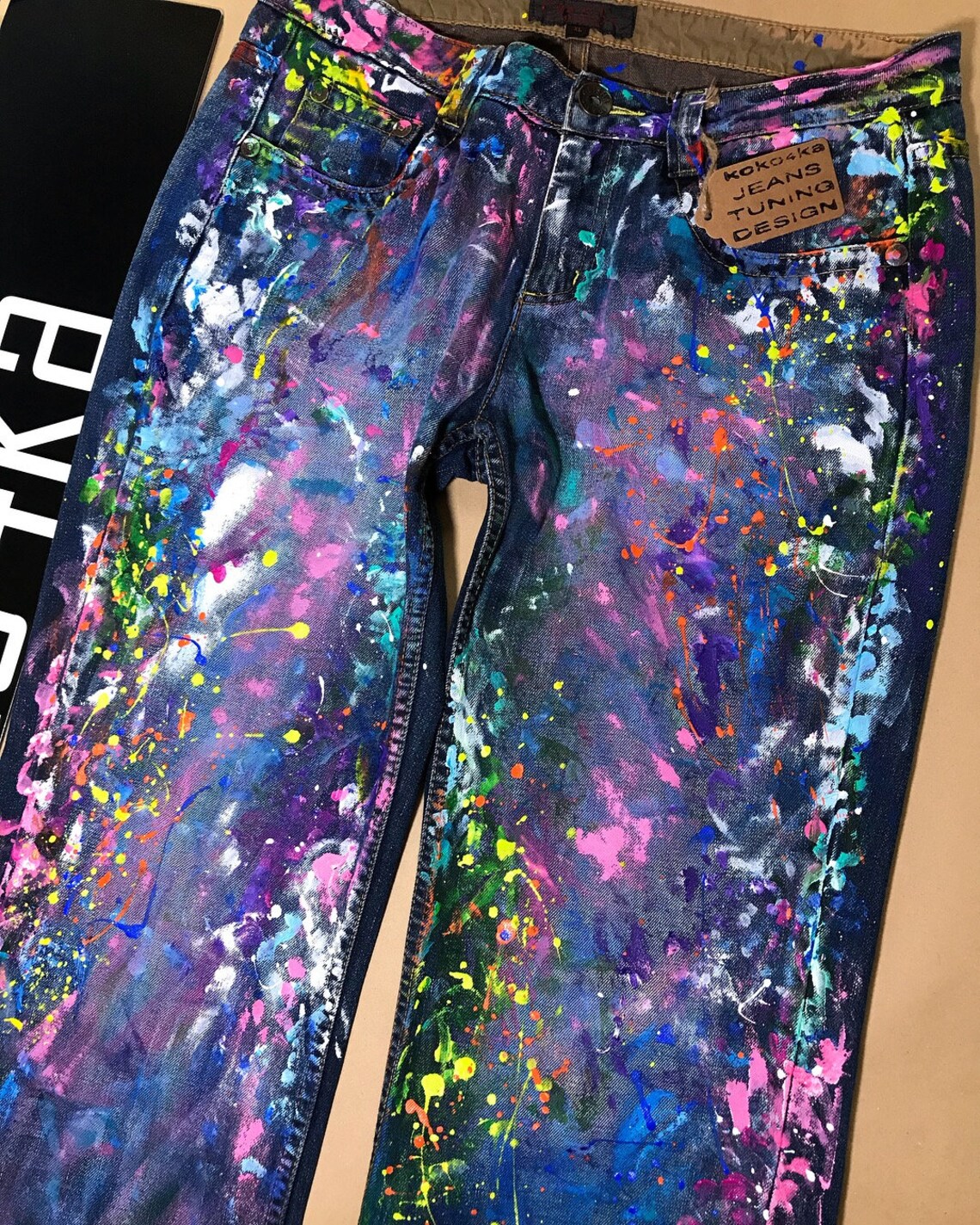 Pants Blotches Gift for Cristmas Spray Paint Paint Splatter Jeans ...